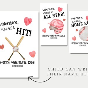 Kids Baseball Valentines, Baseball Valentines Day Tags, Baseball Card ...