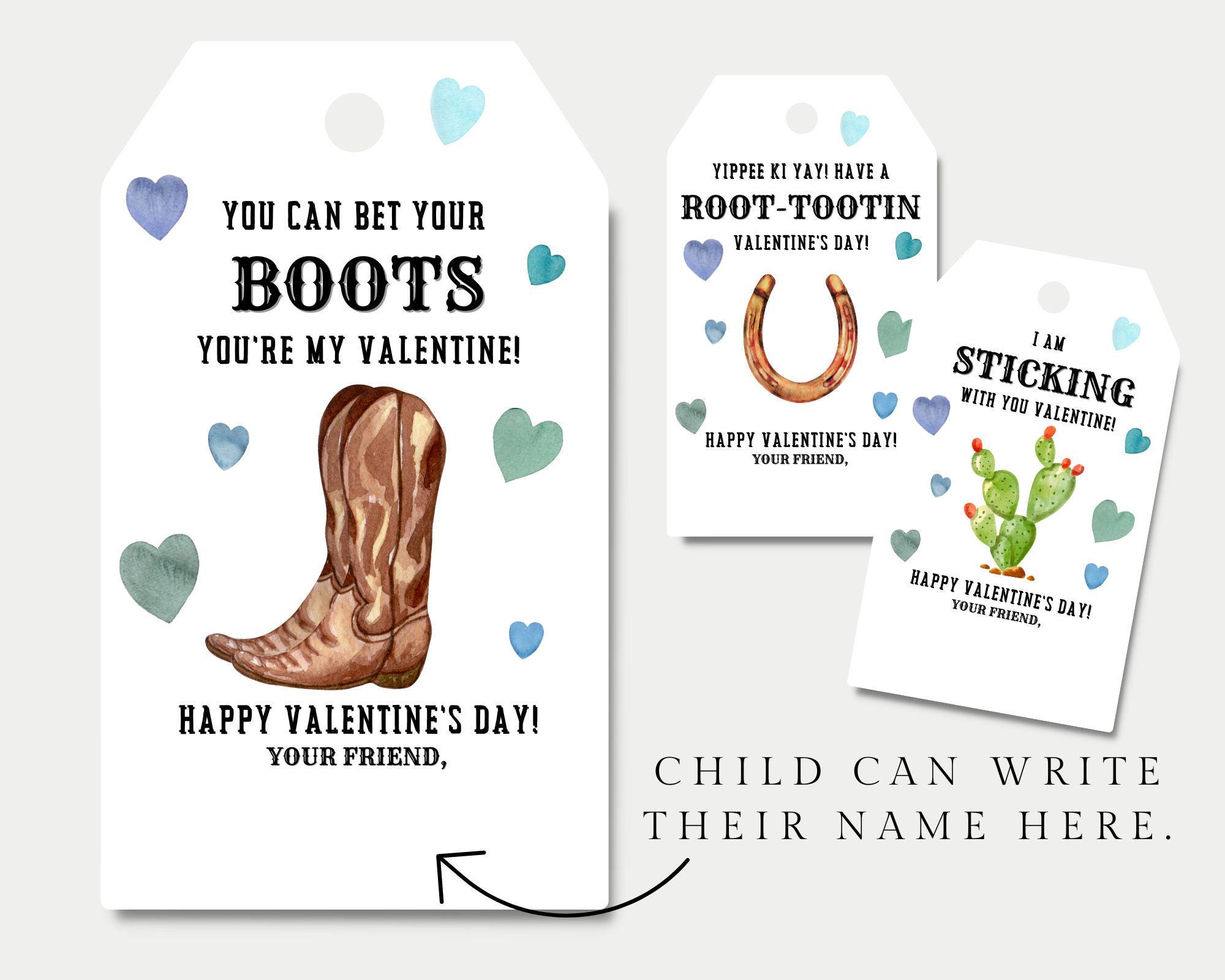 Rodeo Cowboy Western Valentines Day Tags, Rodeo Cowboy Western ...