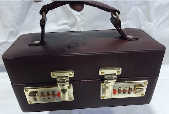 Stash Box With 2 Gold Combo Lock and Genuine Leather - Etsy