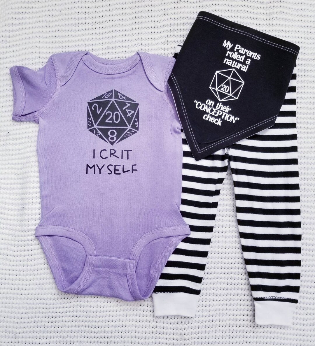 Dnd Baby Set- "i Crit Myself". Dungeons Dragons RPG Dnd Gaming D&D ...