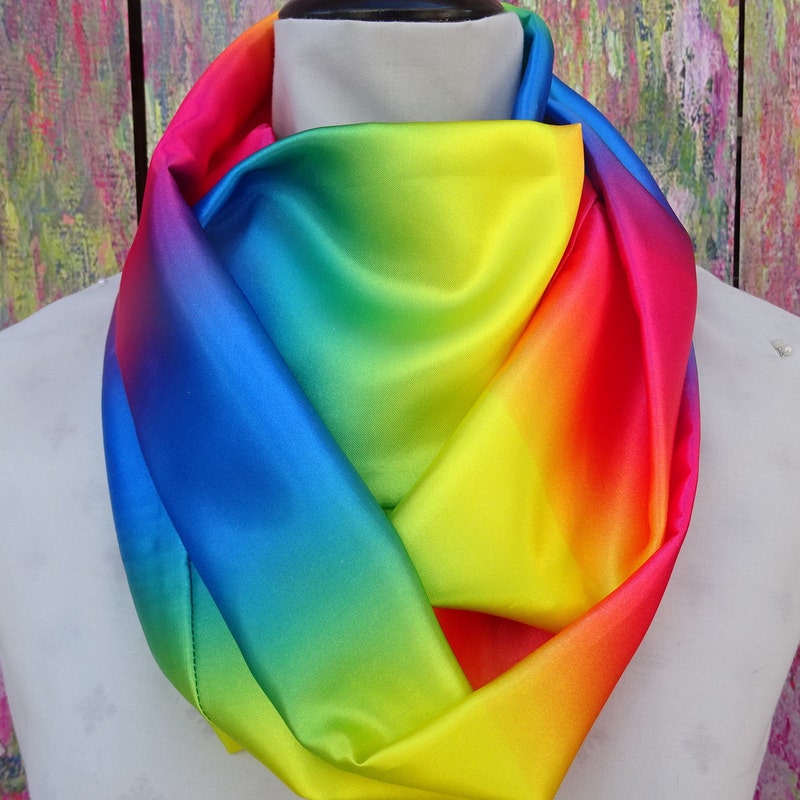 Rainbow Colour Scarf - Etsy