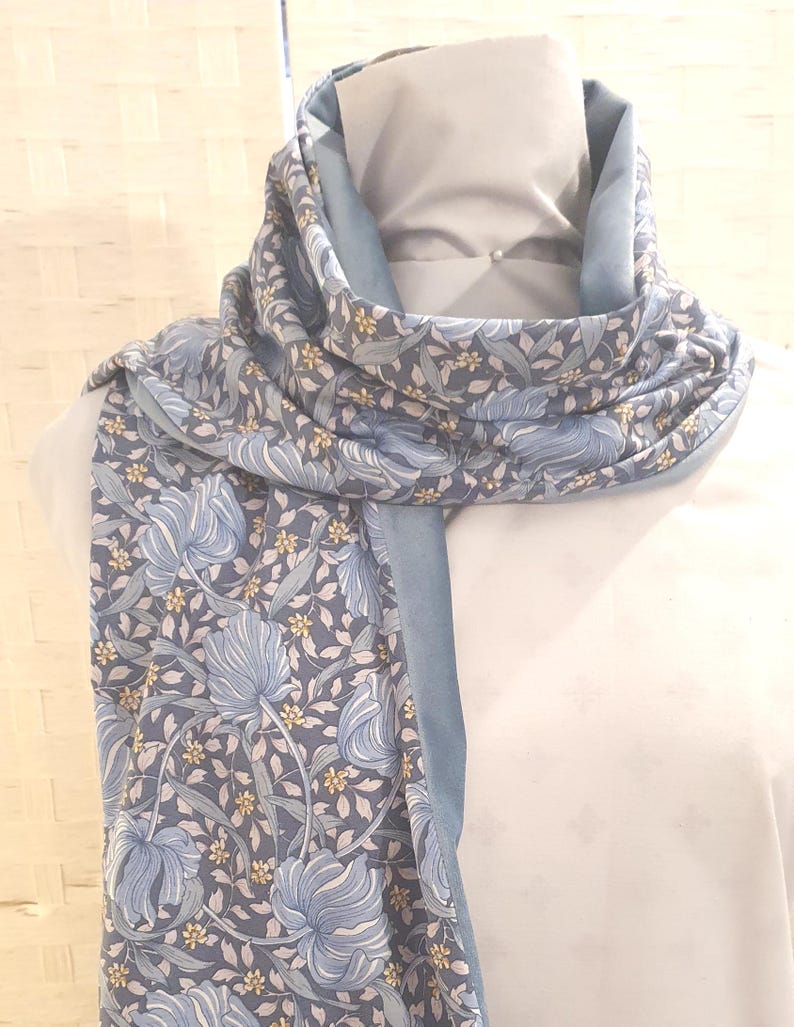 Bufanda larga de algodón y terciopelo con estampado Liberty of London ...