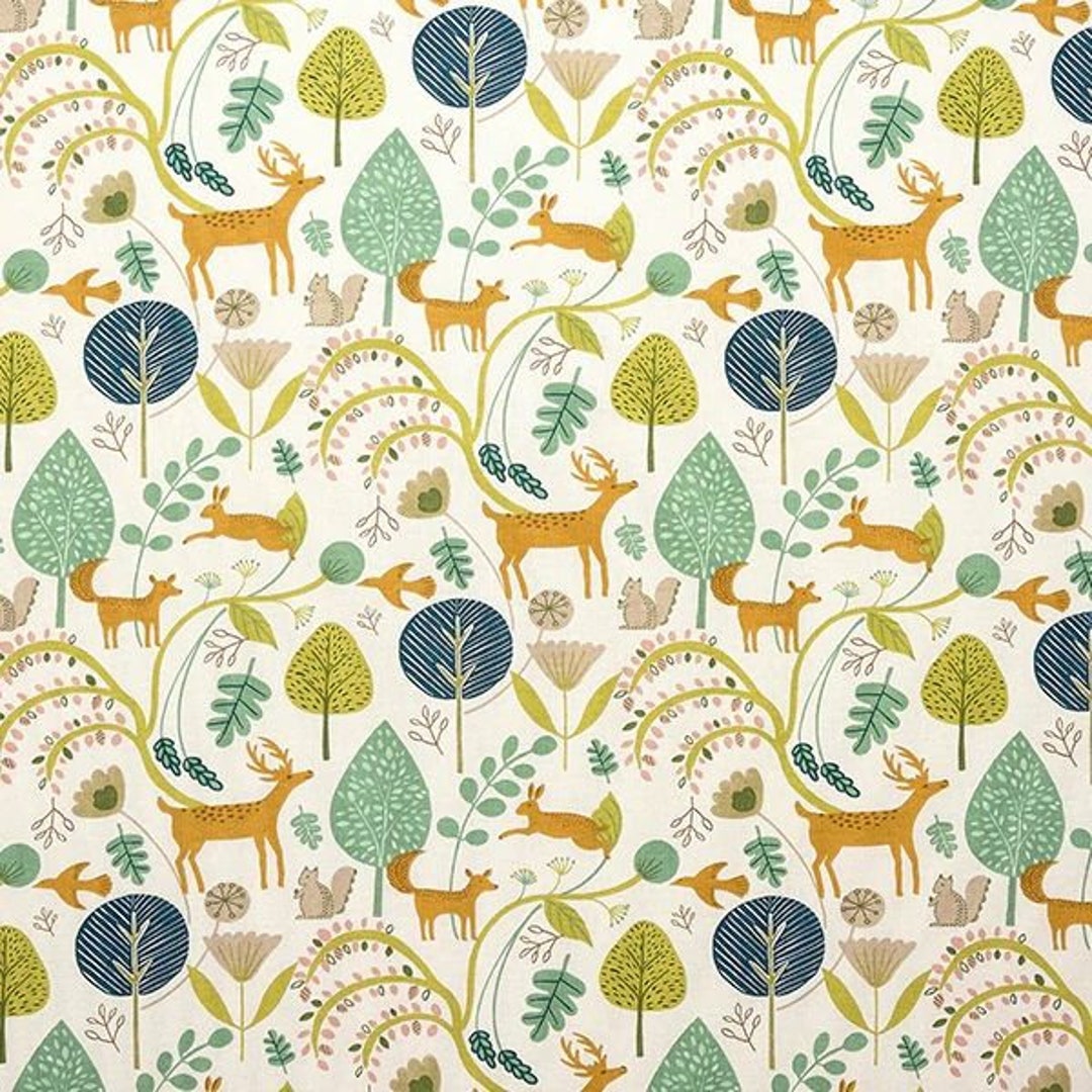 Woodland Scandi Tablecloth. Rectangle, Oval or Round. 135cm Wide up to ...
