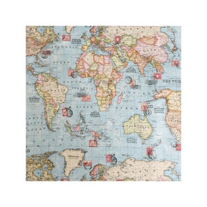 World Map Tablecloths .rectangle , Oval or Round .135cm Wide up to ...