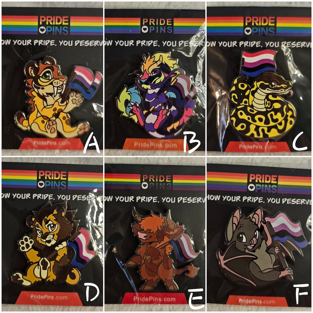 Genderfluid Pride Flag Fursona Pins Pride Pins B GRADE - Etsy