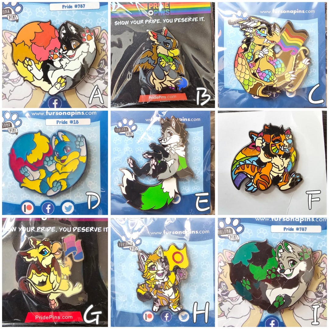 Various Pride Pins by Fursona Pins - Etsy