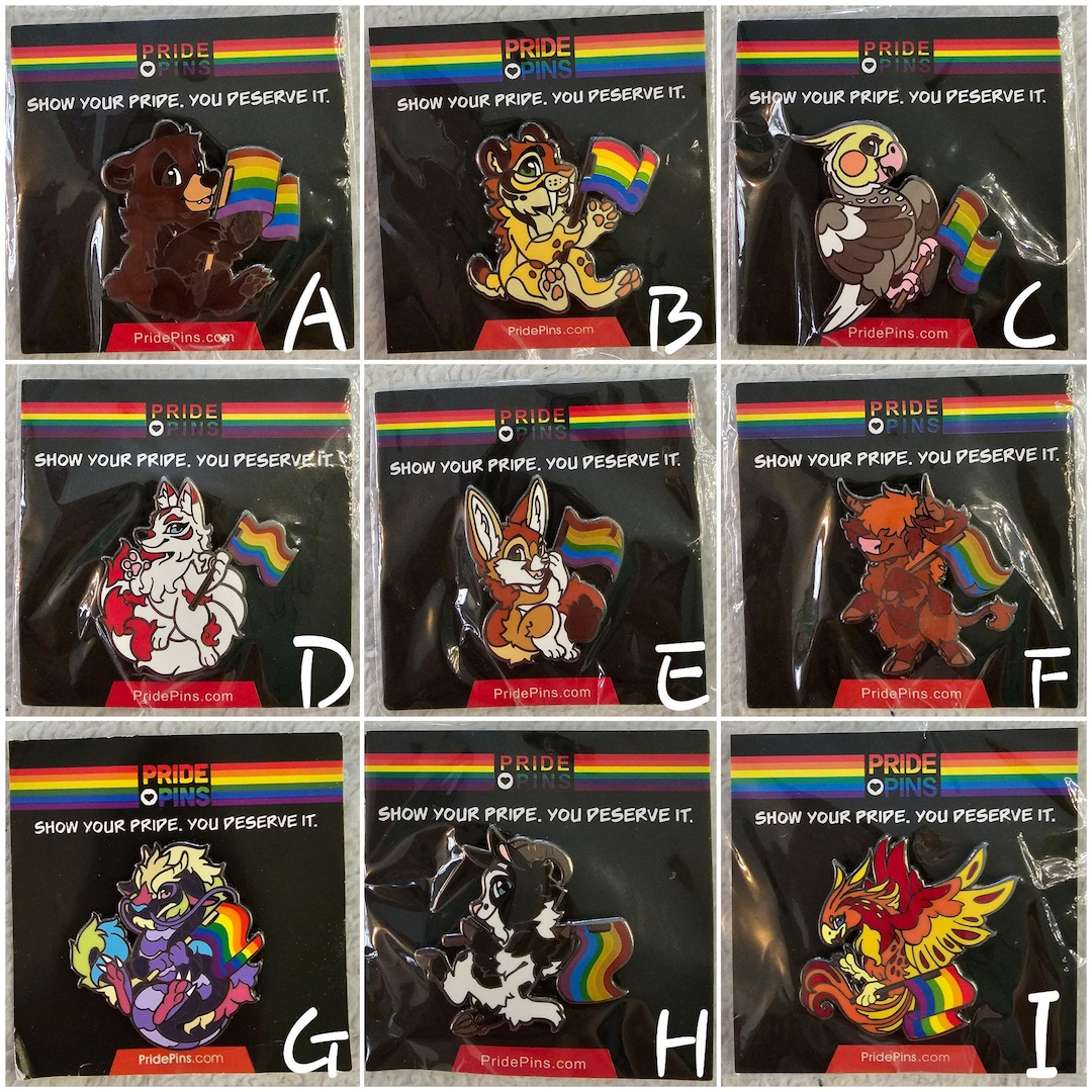 Gay Pride Rainbow Flag Fursona Pins Pride Pins B GRADE - Etsy