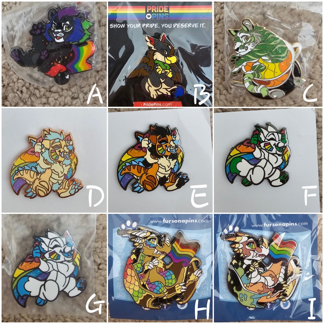 Various Pride Pins by Fursona Pins Pride Flags, Lgbtea, Magnetic Tails ...
