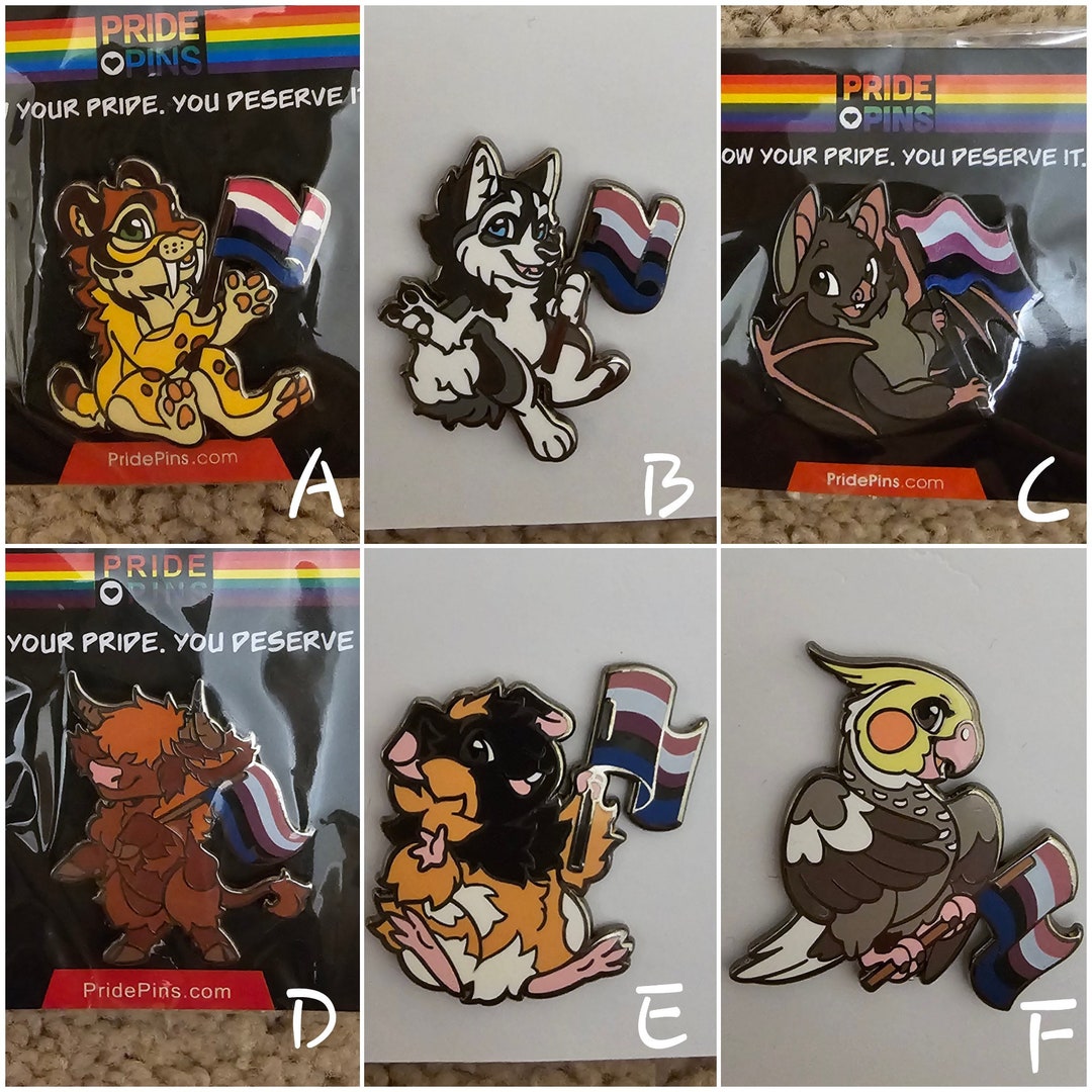 Genderfluid Pride Flag Fursona Pins Pride Pins B GRADE - Etsy