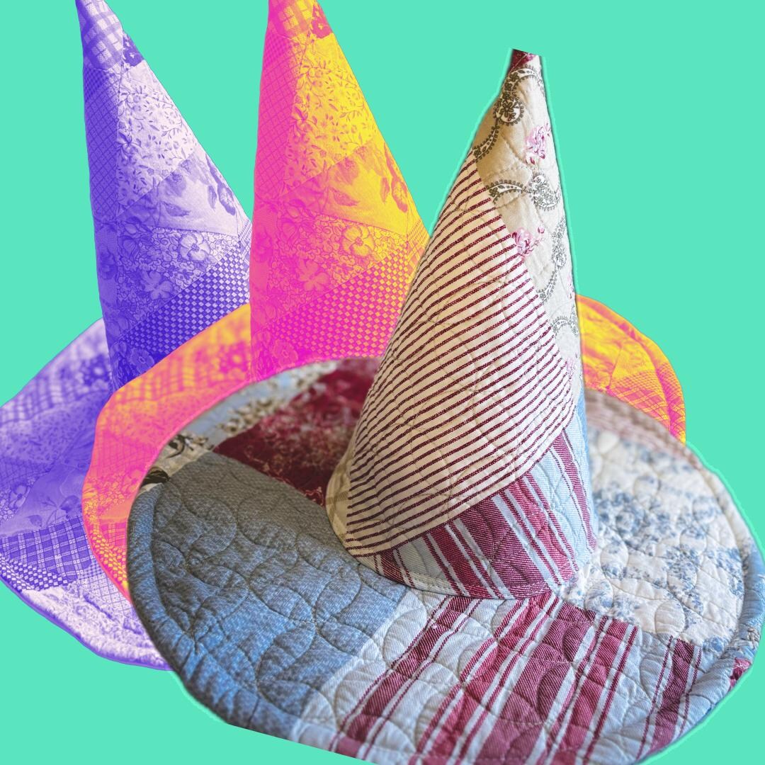 Quilted Witch Hat: Handmade From Thrifted Quilts! - Etsy