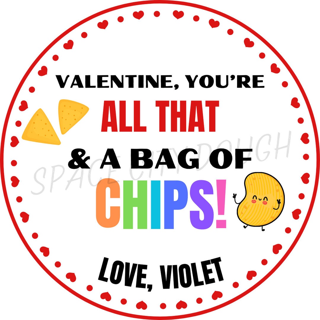 Valentine Chip Stickers, Classroom Gifts - Etsy