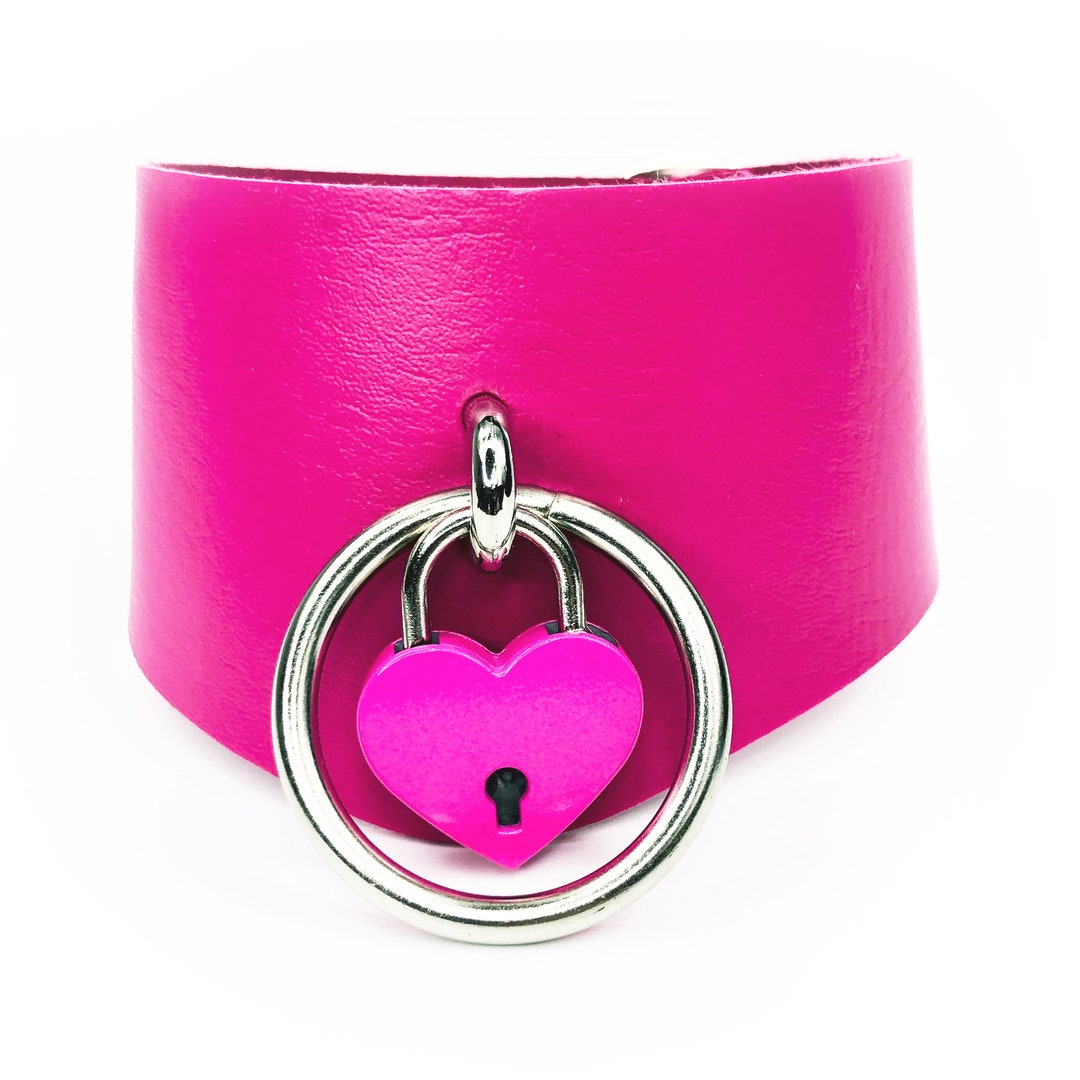 SALE Hot Pink Posture Collar With Ring & Lock or Choice - Etsy