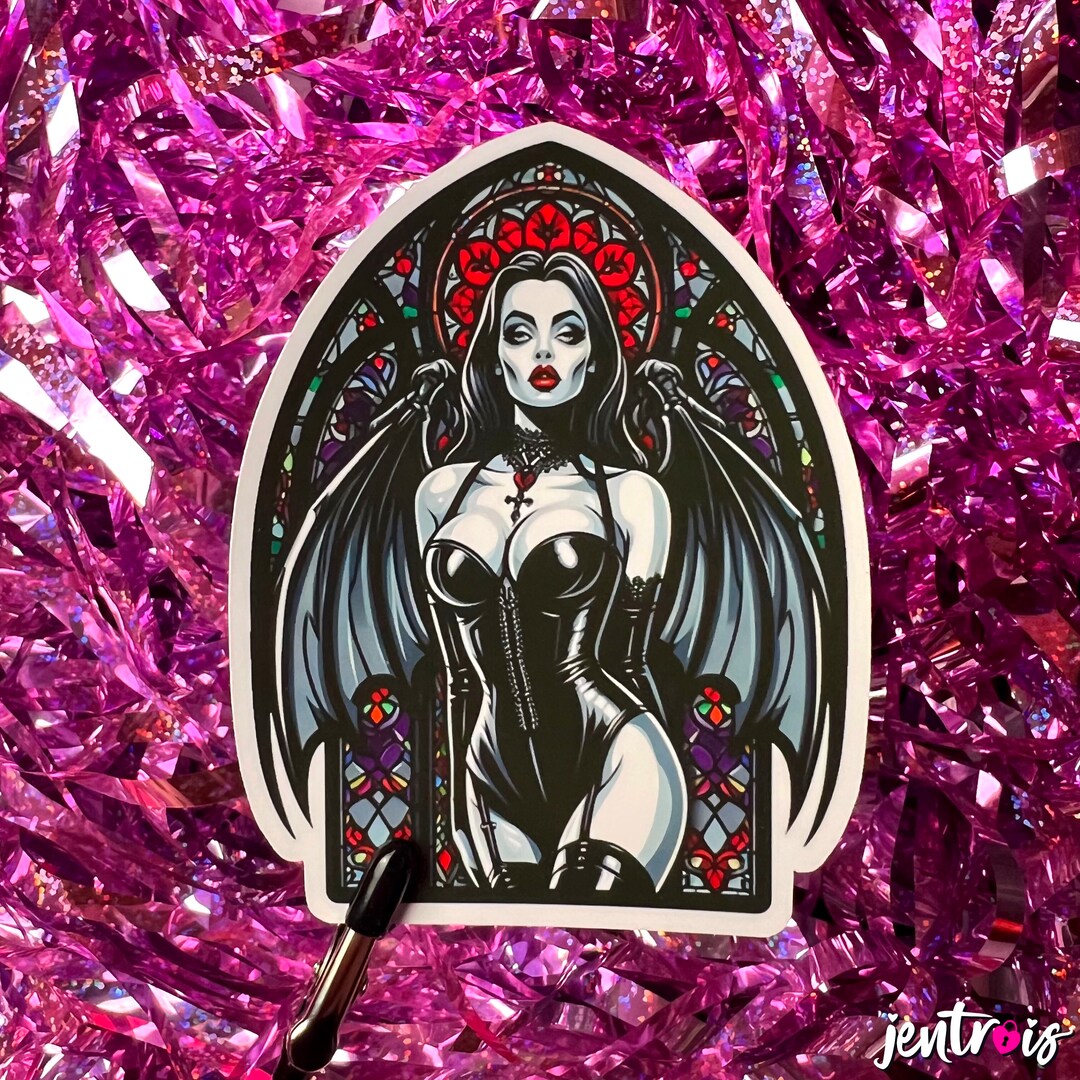 Vamp Femme Fatale Stained Glass Pin-up Girl Sticker - Etsy