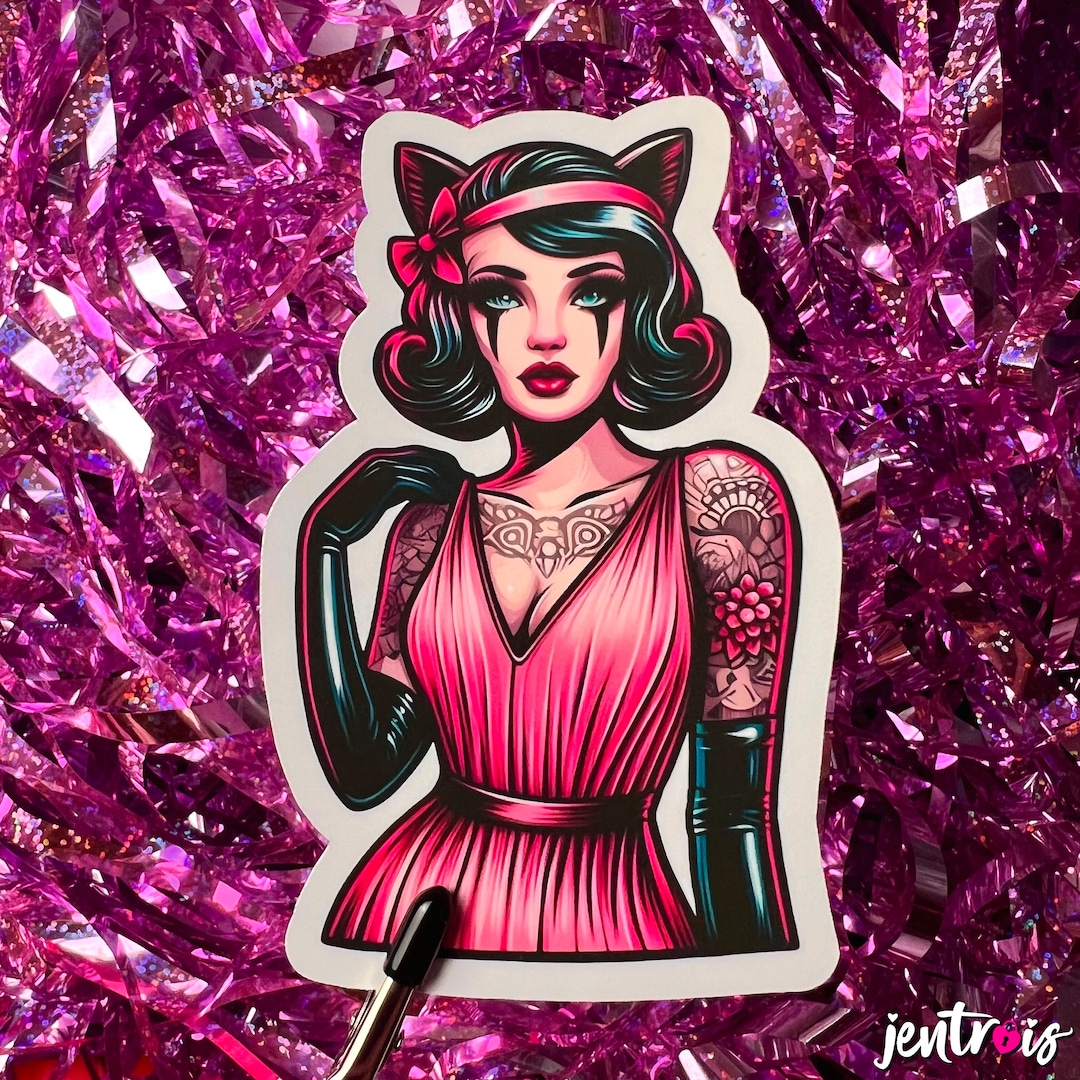 1920s Rebellious Flapper Kitty Latex Gloved Femme Fatale Pin-up Girl ...