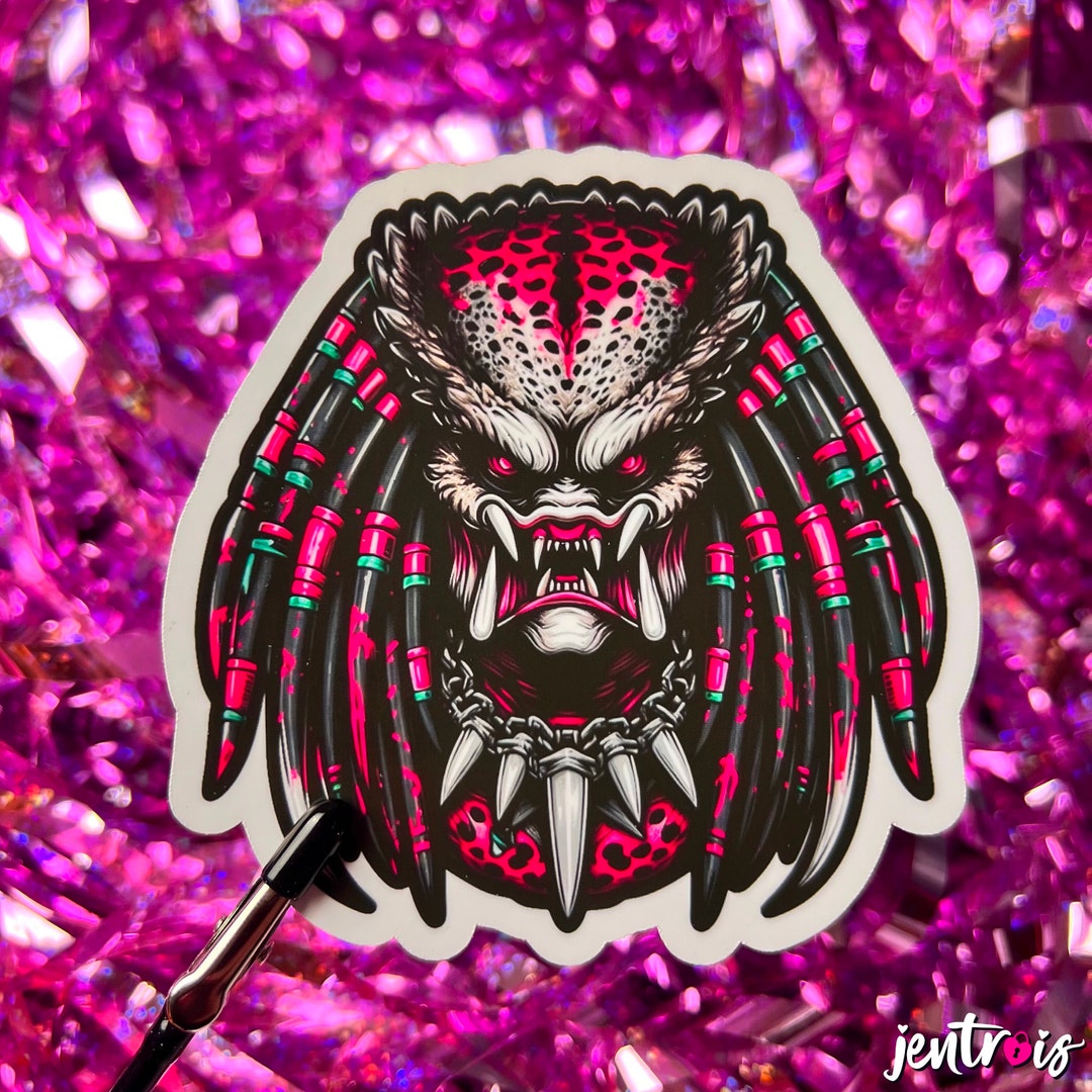 Holographic Predator Decal Colorful Rainbow Horror Movie Sticker ...