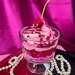 Hug Me Candy Heart Pink Pudding Layered Dessert With Cherries on the ...