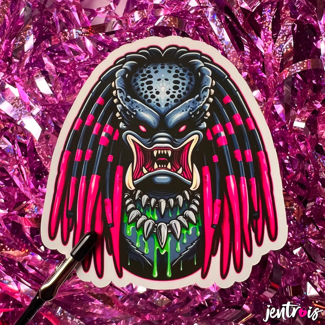 Holographic Predator Decal Colorful Rainbow Horror Movie Sticker ...