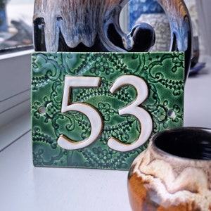 Emerald Green Housenumber Sign Vintage | Personalized Housenumber ...