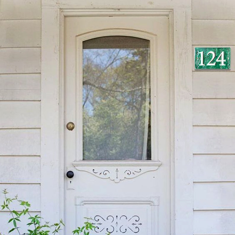 Handmade Ceramic House Number Sign | Botanical Address Plate - Etsy