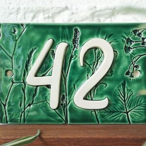 Handmade Ceramic House Number Sign | Botanical Address Plate - Etsy