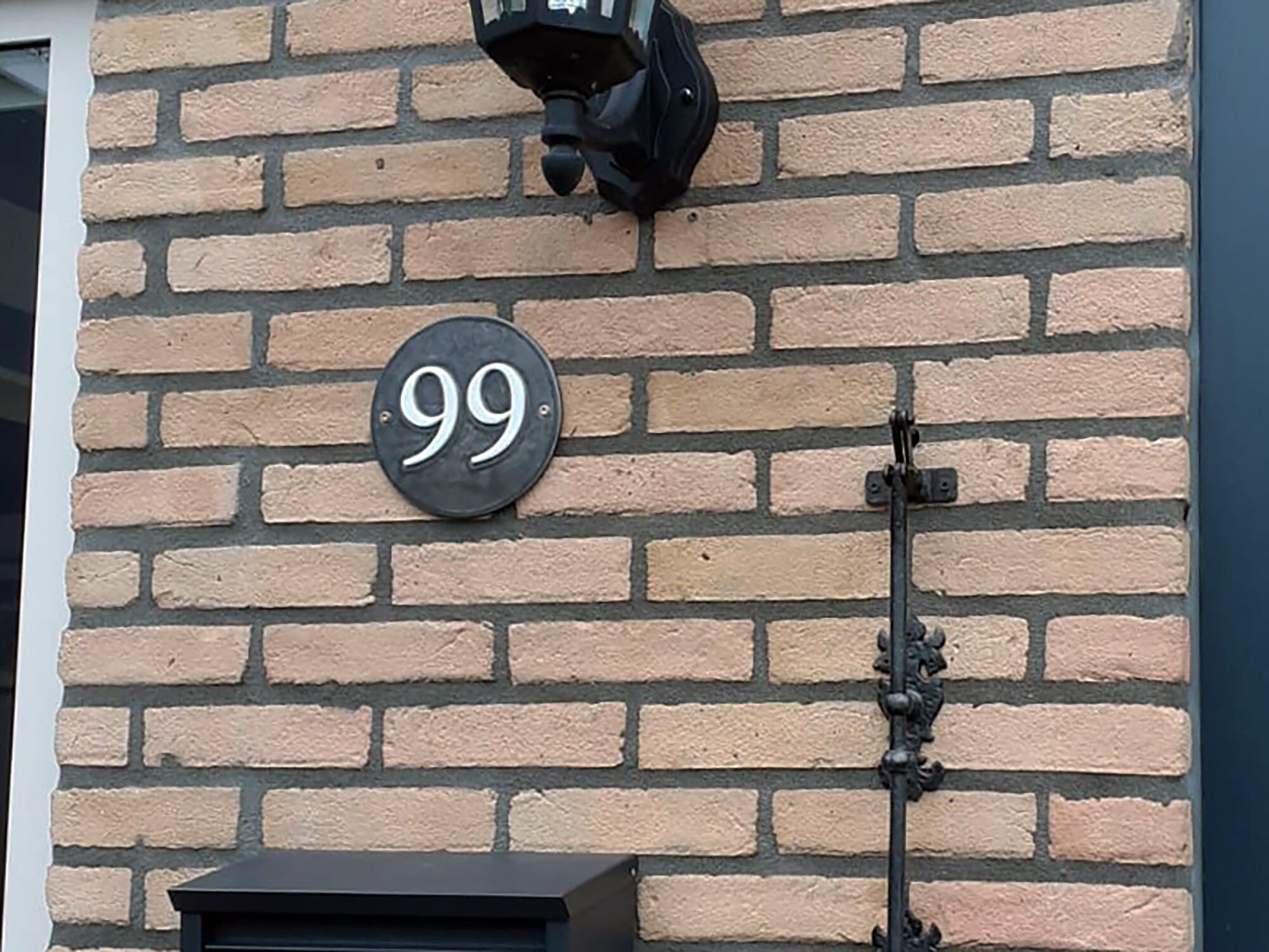 Modern Round Grey Housenumber Sign | Custom Made Coal Plaque | Unique ...