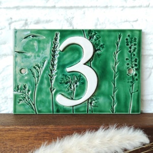 Handmade Ceramic House Number Sign | Botanical Address Plate - Etsy