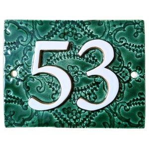 Emerald Green Housenumber Sign Vintage | Personalized Housenumber ...