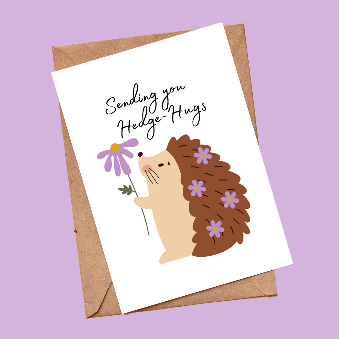 Custom Cute Hedgehog Sympathy Card | Condolences | Thinking of You ...