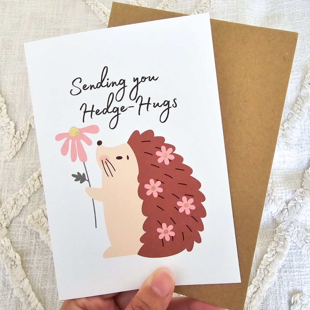 Custom Cute Hedgehog Sympathy Card Condolences Thinking of You ...
