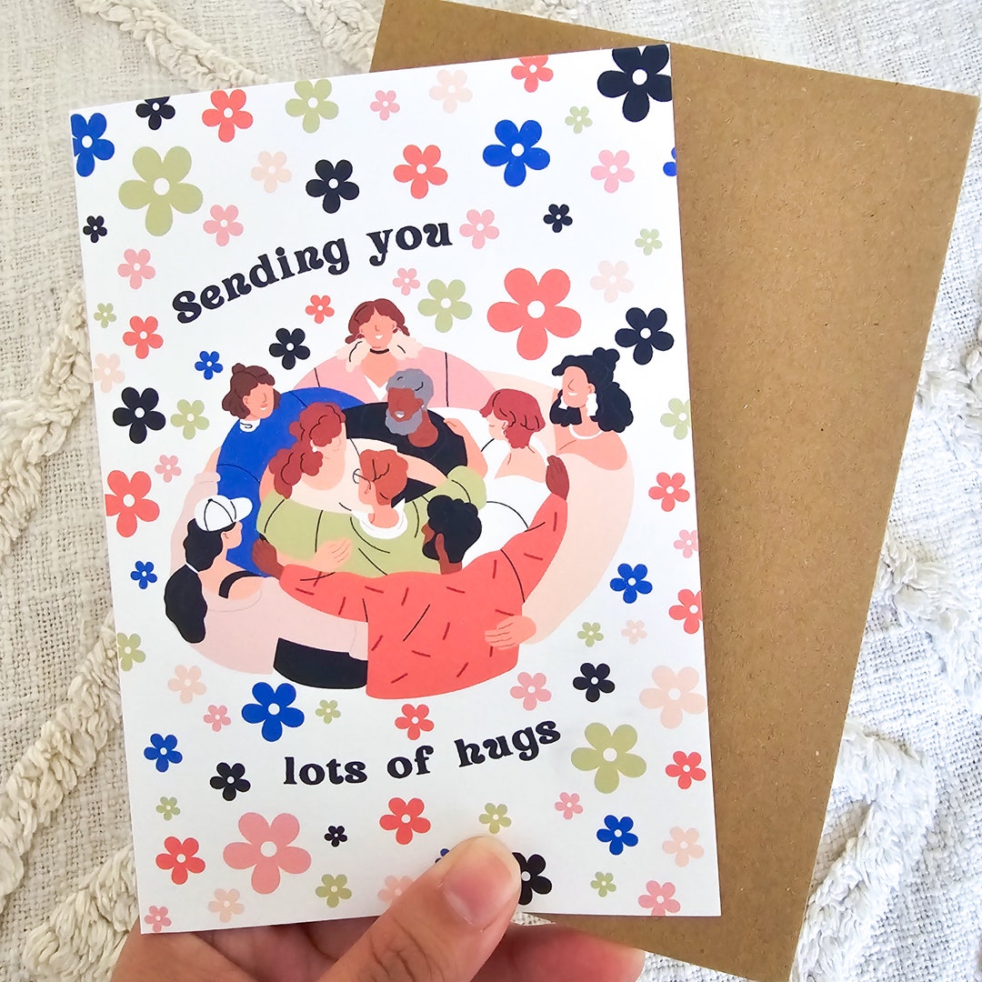 Big Hug Floral Sympathy Card Condolences Thinking of You Bereavement ...
