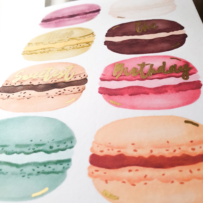 Cute Macarons Birthday Card | Dessert Birthday Card | Sweet Greeting ...