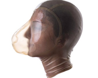 LATEX SHOP MASK 100% Natural Rubber Hood Open Face | Etsy