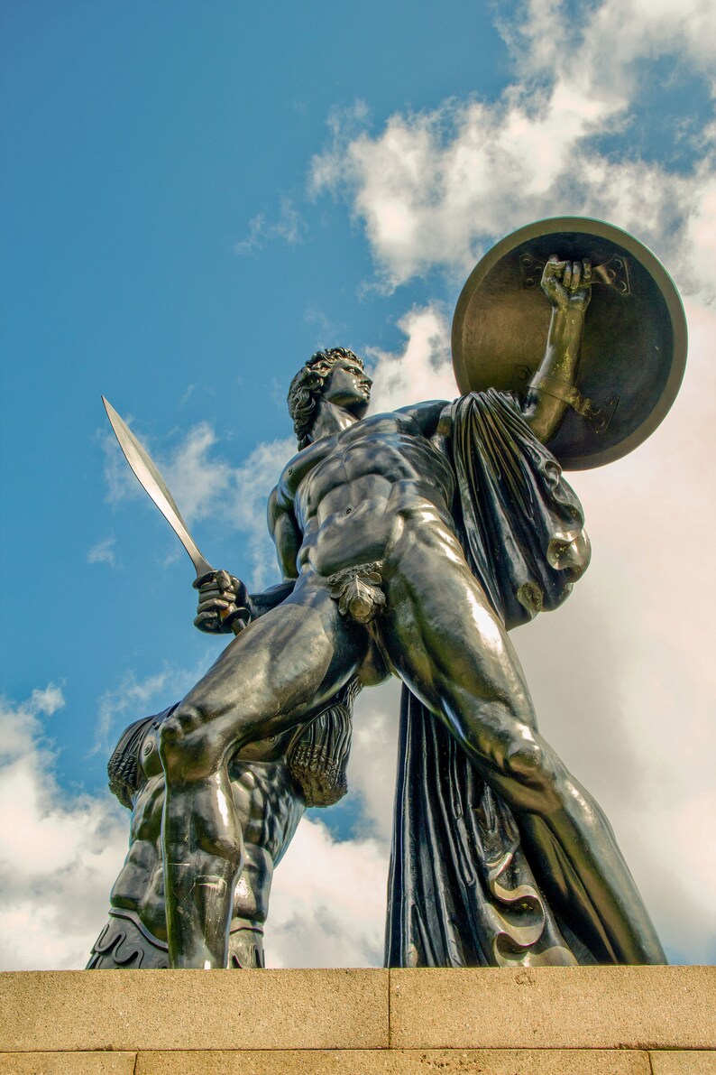 Achilles Statue London the Wellington Monument Large Canvas - Etsy