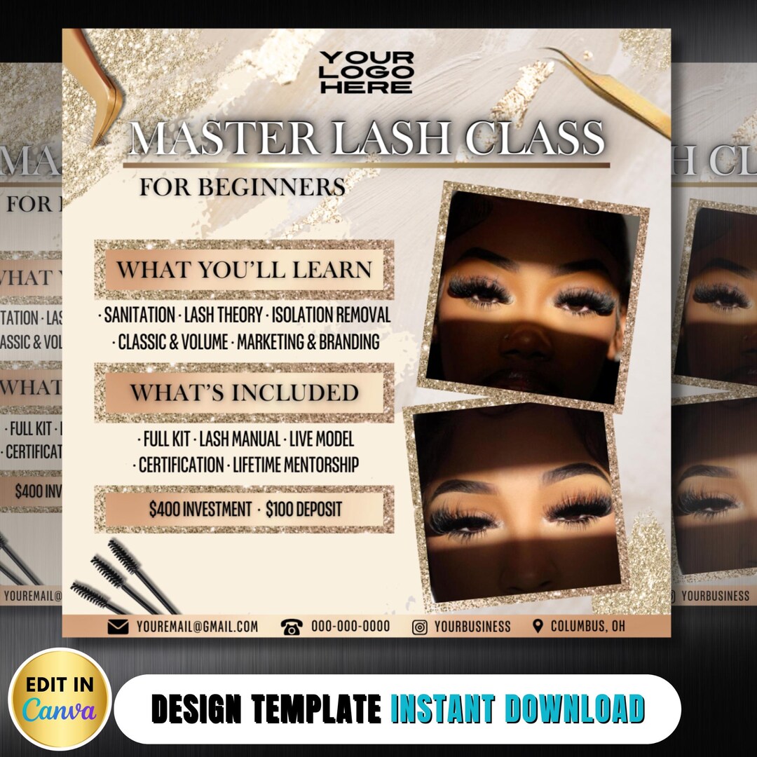 Editable Lash Class Template | Customizable Social Media Graphic | Lash ...