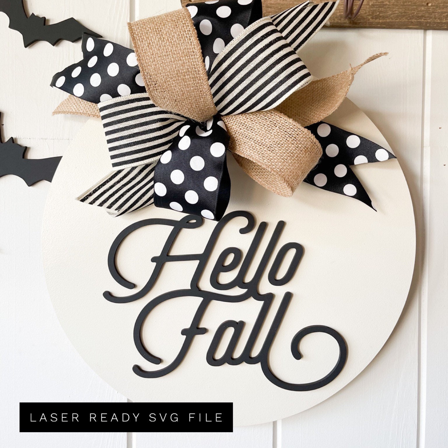 Hello Fall Door Hanger SVG | Laser Cut File | Wooden Sign Digital File ...
