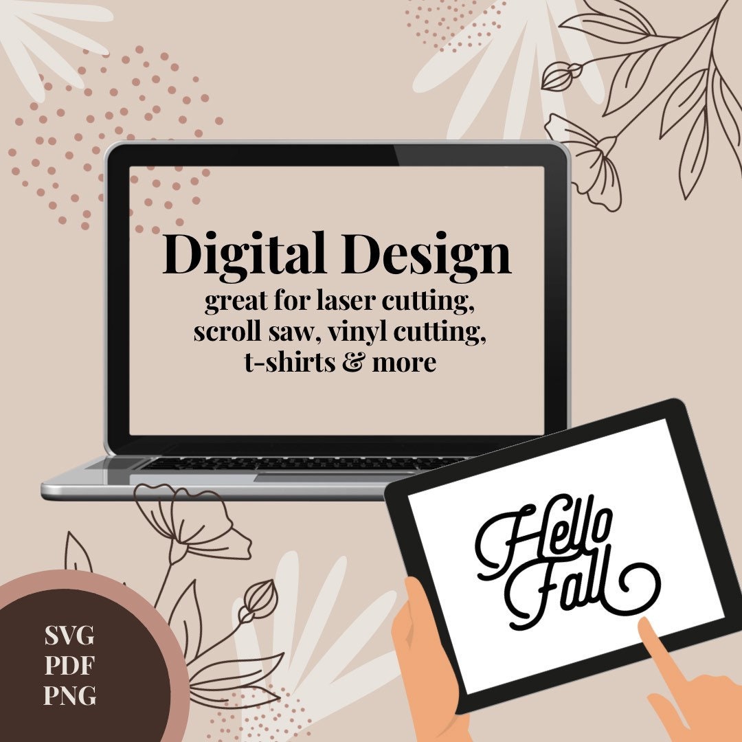 Hello Fall Door Hanger SVG | Laser Cut File | Wooden Sign Digital File ...