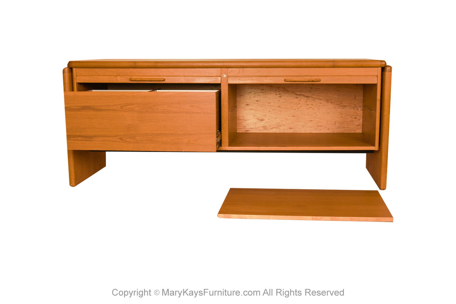 Mid-century Teak File Cabinet Credenza Tambour Doors - Etsy