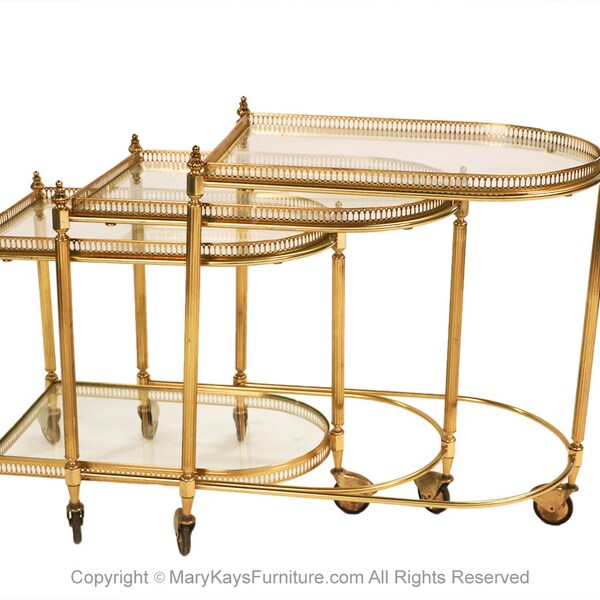 Brass and Glass Nesting Tables - Etsy