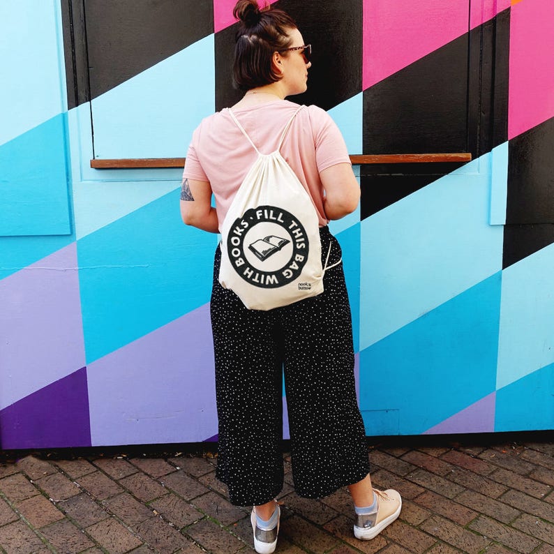 FILL This BAG With BOOKS Drawstring Library Bag - Etsy