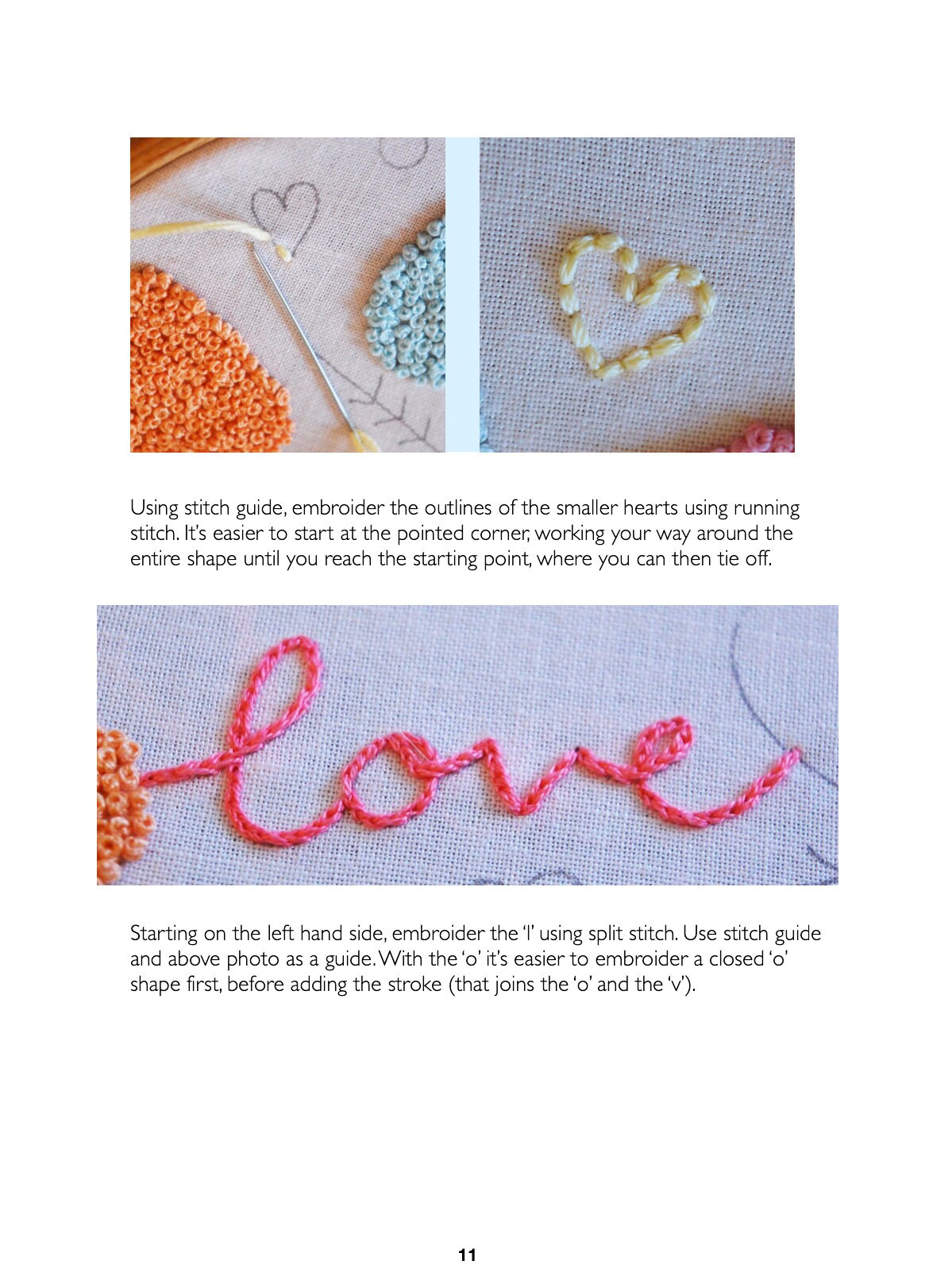 Love Hearts Hand Embroidery Instant Download PDF Pattern / Printable ...