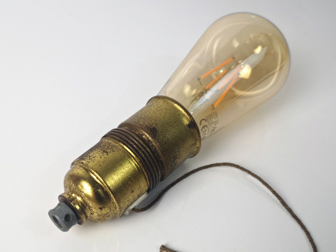 Vintage E27 Lamp Holder Metal Brass With Pull Switch / for Light Bulbs ...