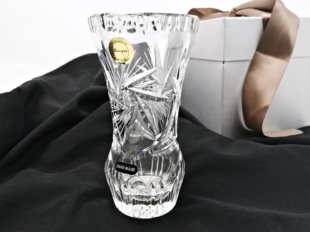 Vintage Crystal Vase / Crystal Vase / Sling Star / Sun Wheel / Cross ...