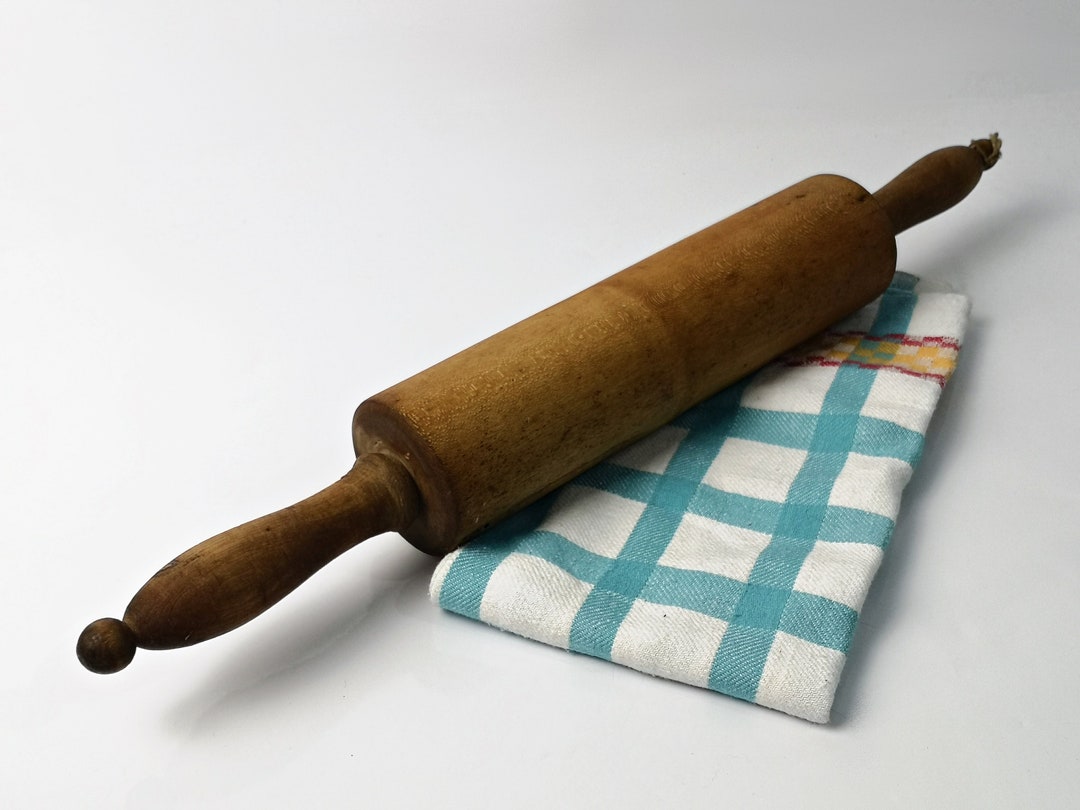 Old Rolling Pin / Vintage Dough Roller / Almond Wood / House Rules / 46 ...