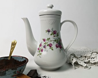 Vintage Mocha Pot / Small Coffee Pot / Teapot / 600ml / Porcelain Pink ...