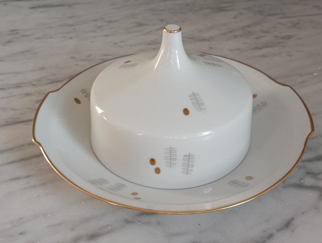 Vintage Butter Bell With Gold Rim / Butter Dish by Henneberg Porzellan ...