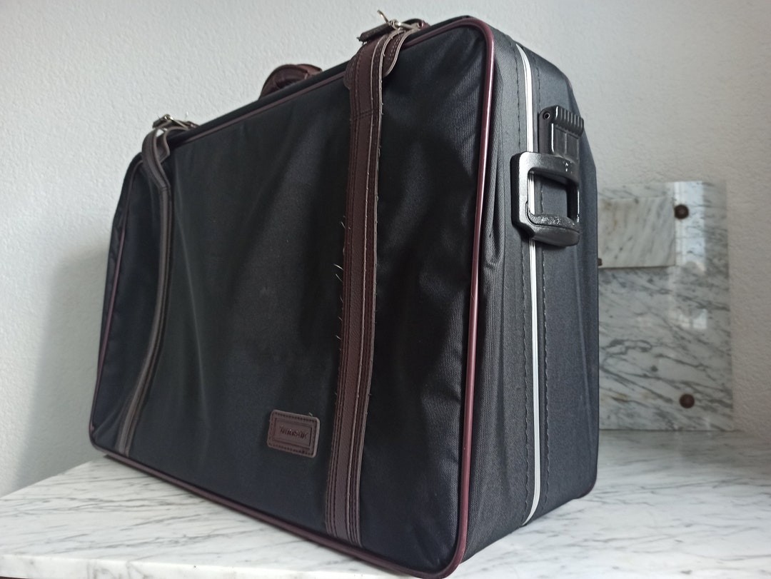 Vintage Suitcase With Wheels / Retro Travel Bag / Large Travel Suitcase ...