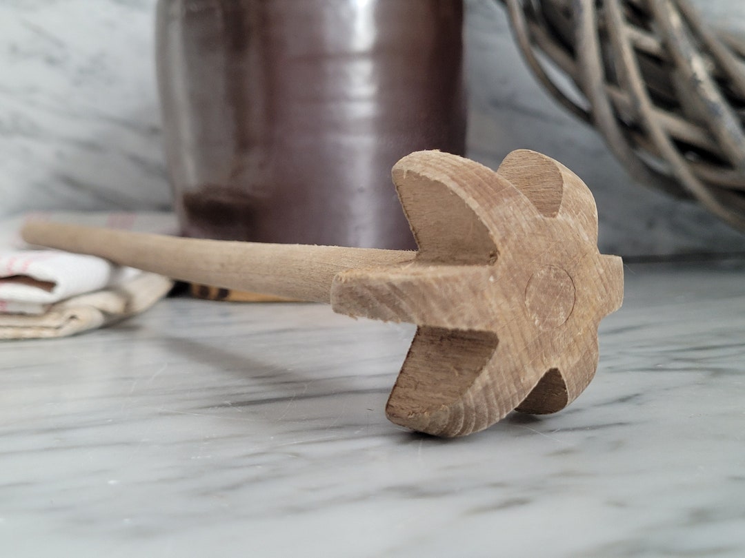 Rustic Wooden Whisk 41 Cm / Primitive Kitchen Utensil / Vintage Wooden ...