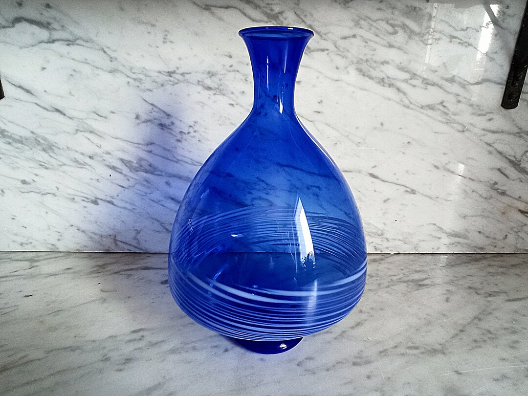 Filigree Glass Vase / Collector's Glass / Mouth-blown and Hand-formed ...