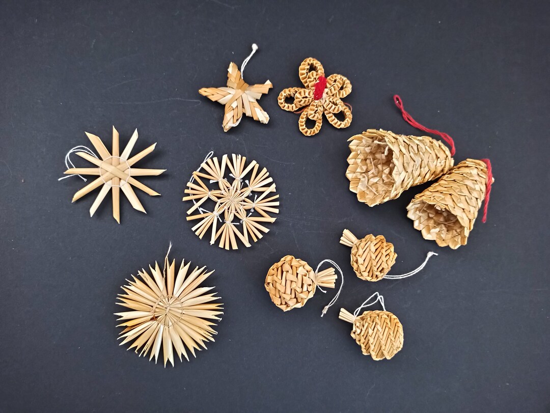 10 Straw Stars / Straw Angels / Straw Handmade / Tree Decorations ...