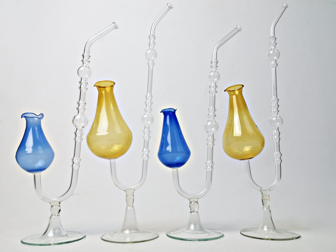 A Fine Liquor Pipe / Filigree Glass From Lauscha / Cognac Pipe / Glass ...